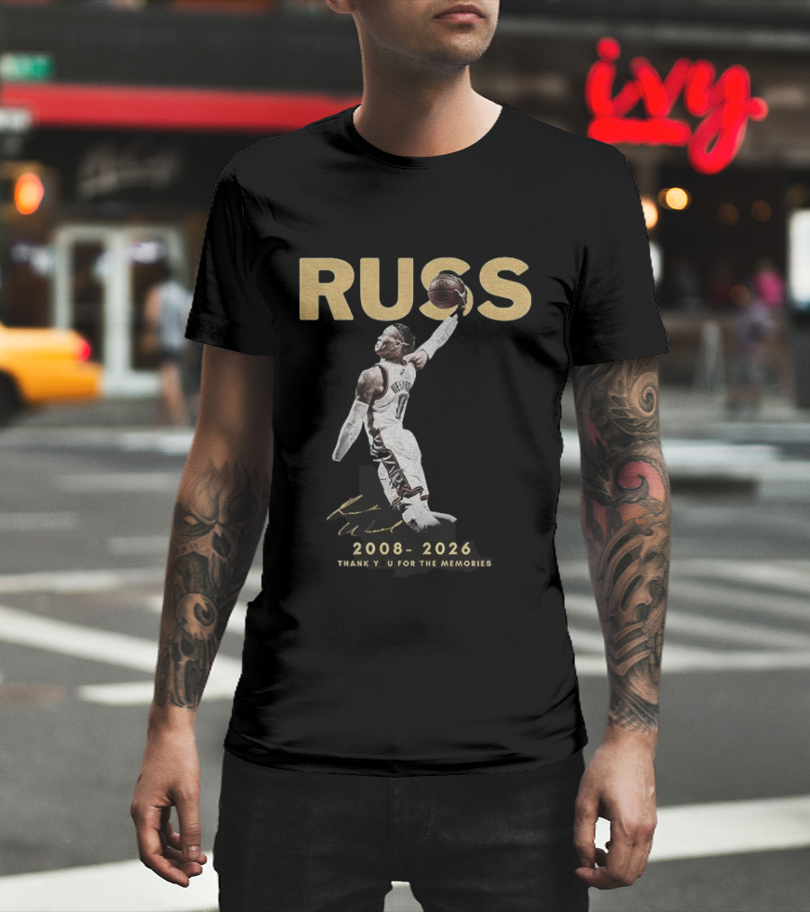 RUSS Russell Westbrook 2008 2026 Thank You For The Memories T-Shirt