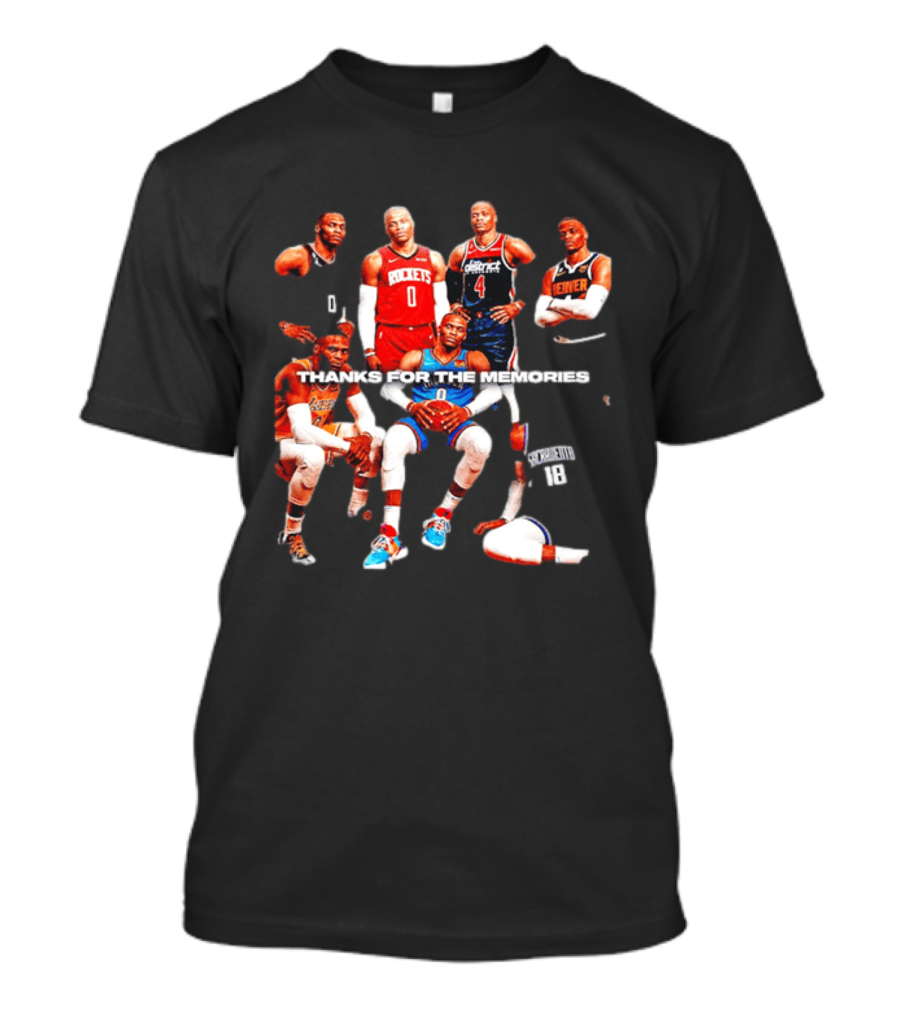 Russell Westbrook Thank You For The Memories OKC Thunder Rockets Wizards Denver T-Shirt