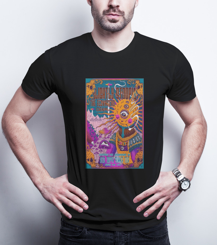 Slightly Stoopid The Elovaters DENM Road Trippin Summer Tour Riverfront Park Harrisburg PA August 13 2026 T-Shirt
