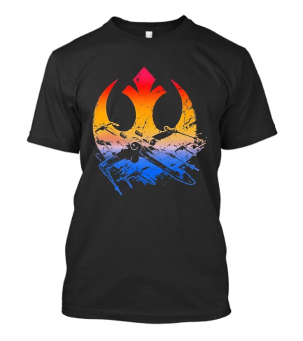 Star Wars Rebel Alliance Distressed Insignia X Wing Starfighters Gradient T-Shirt