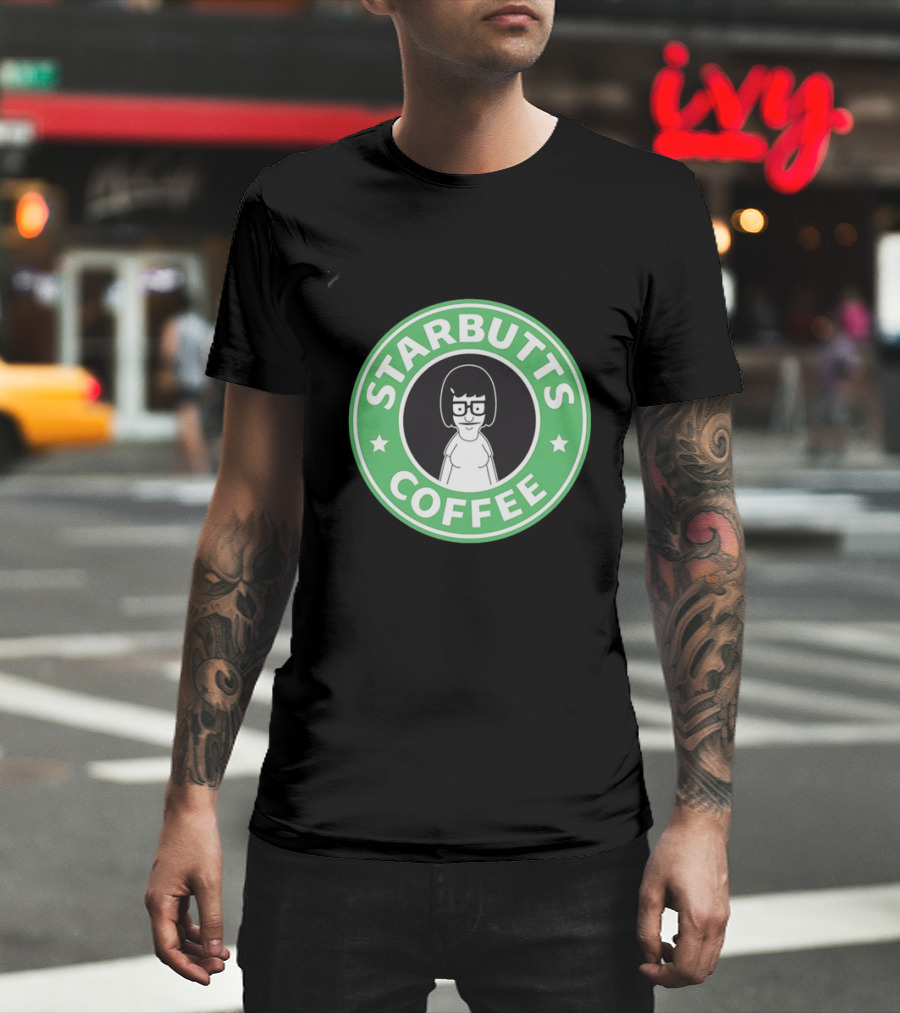 Starbutts Coffee Parody Tina Belcher Green Circular T-Shirt