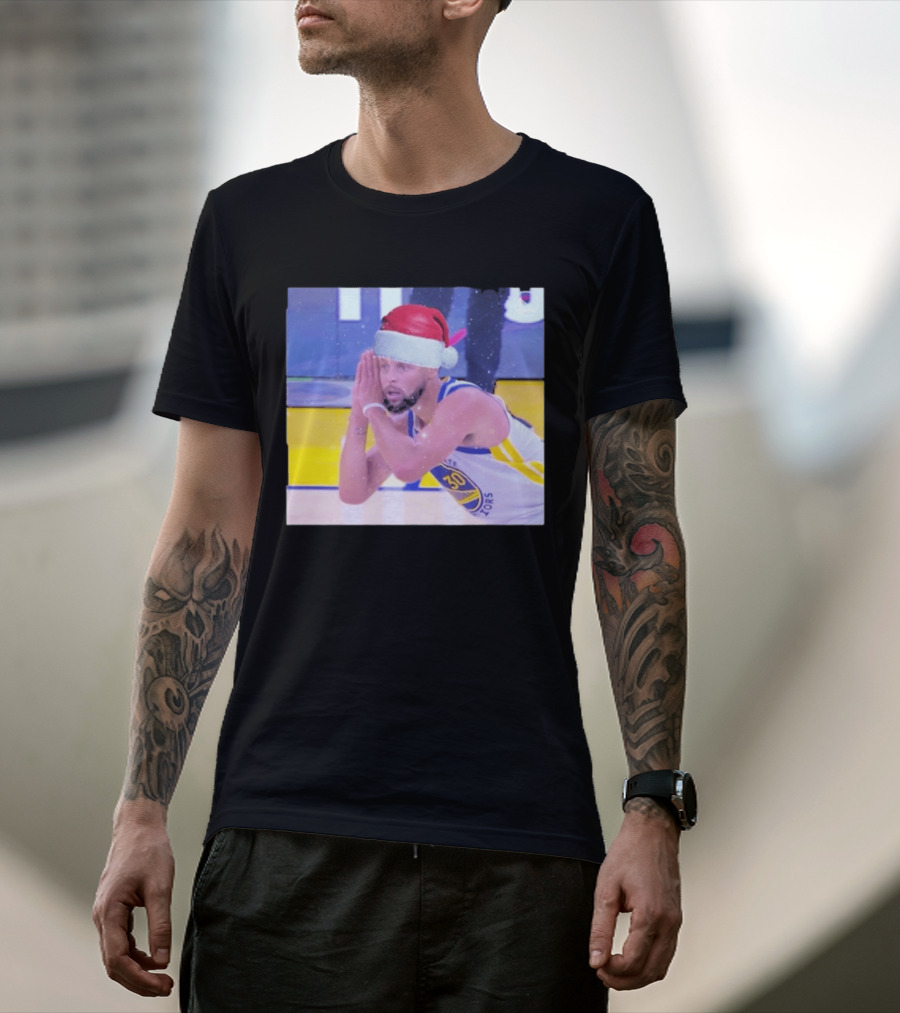 Steph Curry Night Night Xmas 2026 Santa Hat Basketball Fan Holiday T-Shirt