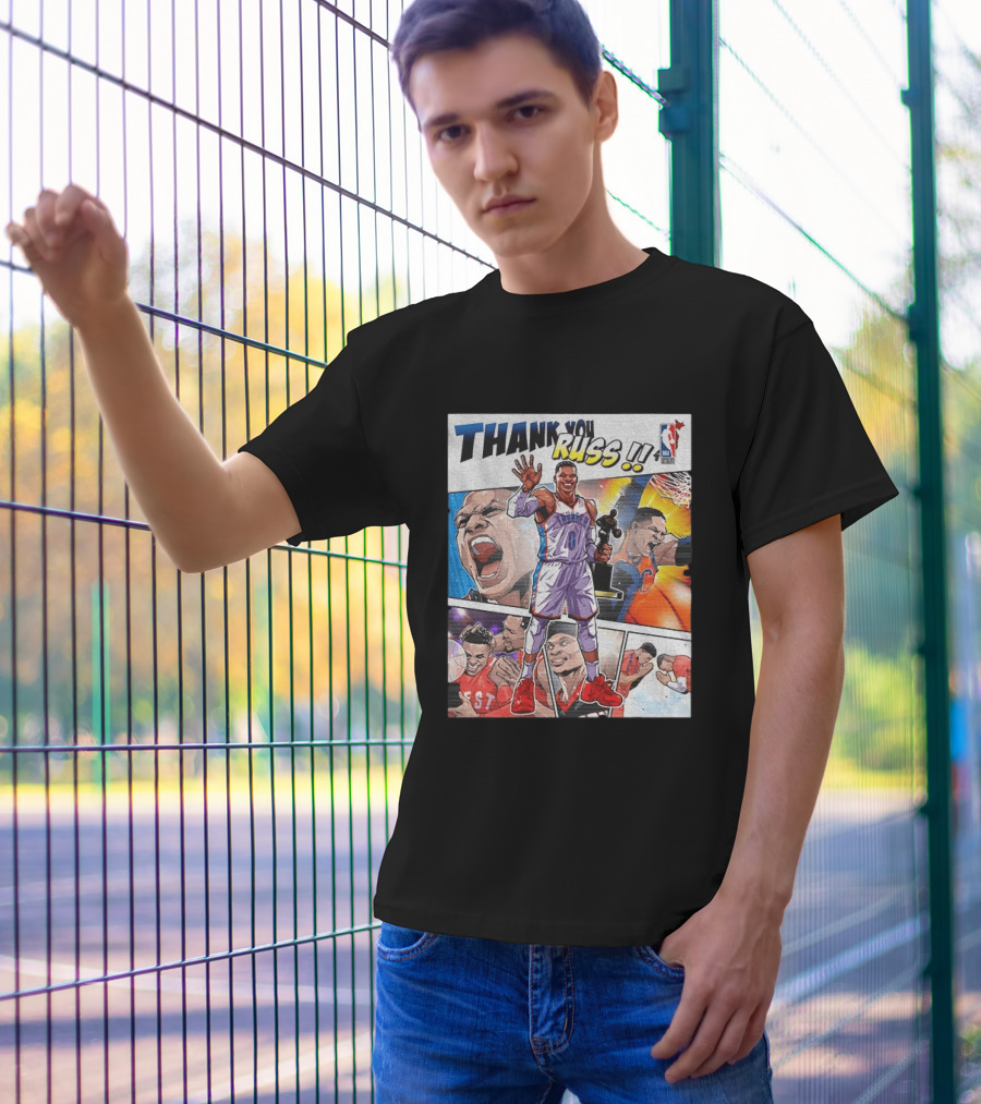 Thank You Russ NBA Tribute Mister Triple Double Legend Iconic Moments T-Shirt