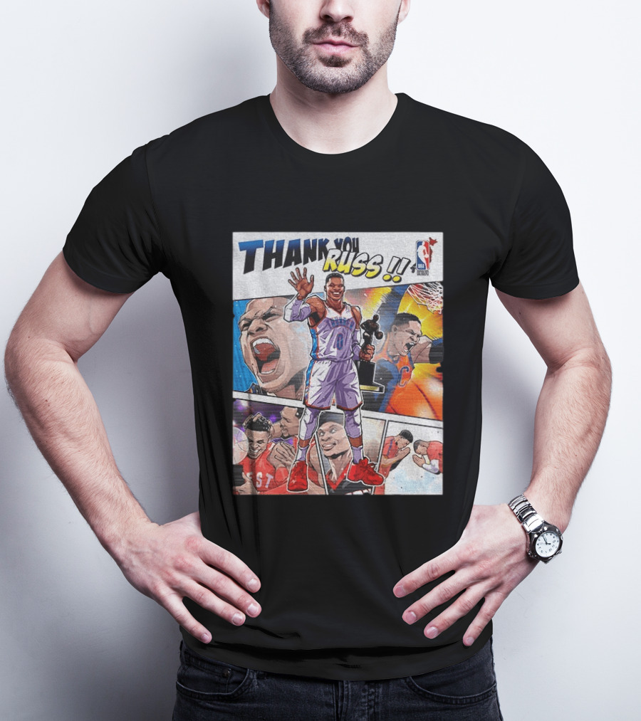 Thank You Russ NBA Tribute Mister Triple Double Legend Iconic Moments T-Shirt