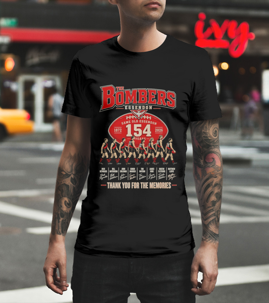 The Bombers Essendon 154 Years Same Old Essendon 1872 2026 Thank You For The Memories T-Shirt