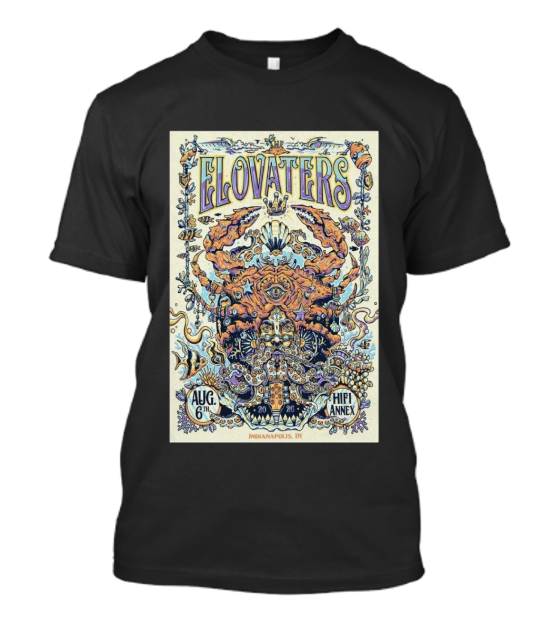 The Elovaters Aug 6 2026 Indianapolis IN Hifi Annex Tour T-Shirt