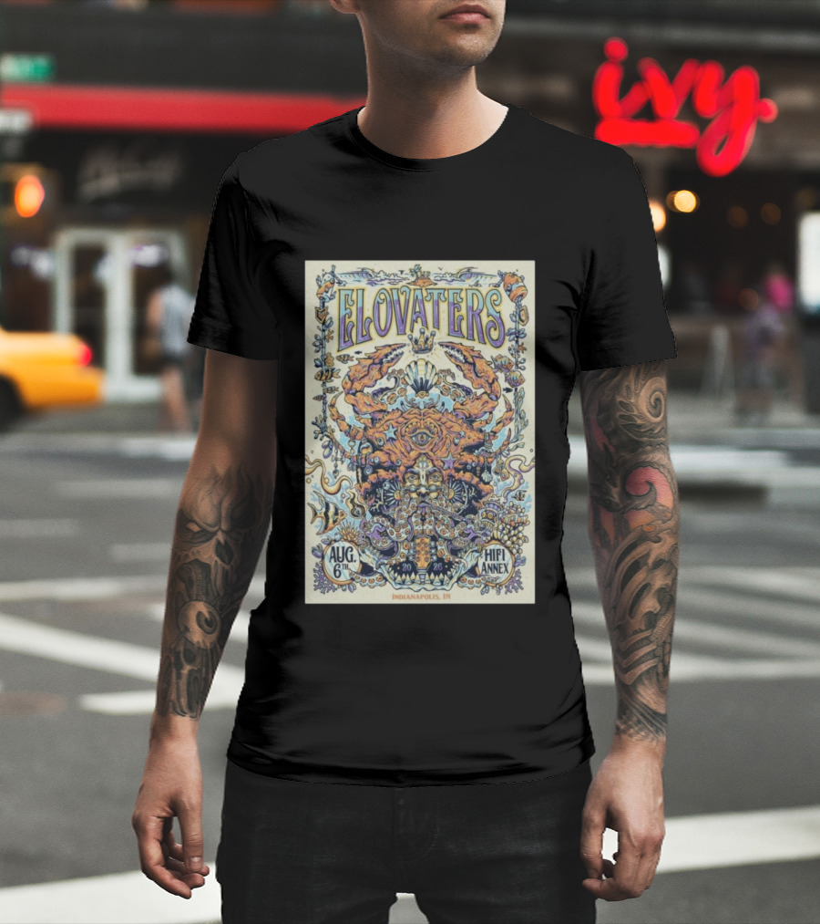 The Elovaters Aug 6 2026 Indianapolis IN Hifi Annex Tour T-Shirt