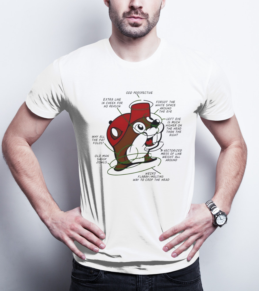 Buc Ee's Odd Perspective Extra Line Vectorized Mess Critique T-Shirt