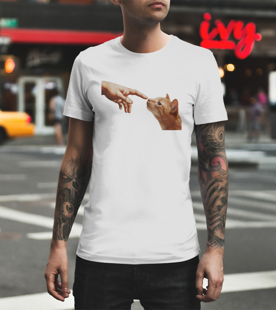 The Creation Of Adam Cat Edition T-Shirt