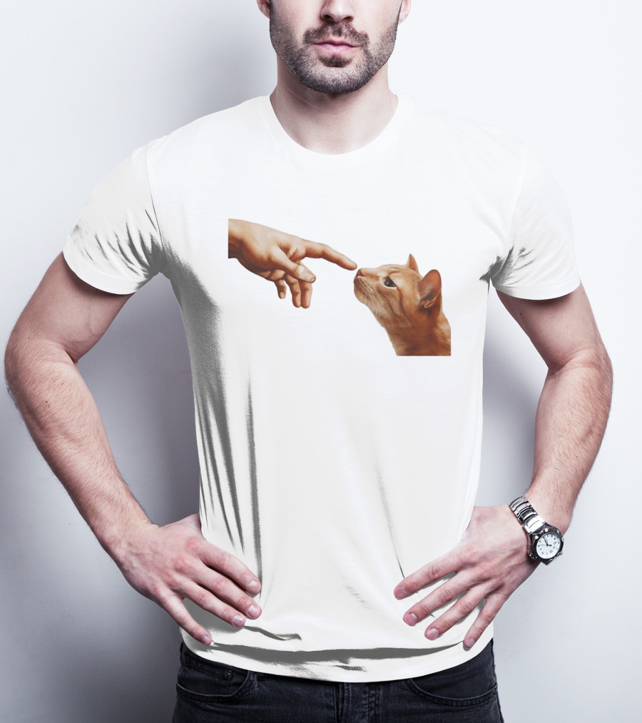 The Creation Of Adam Cat Edition T-Shirt