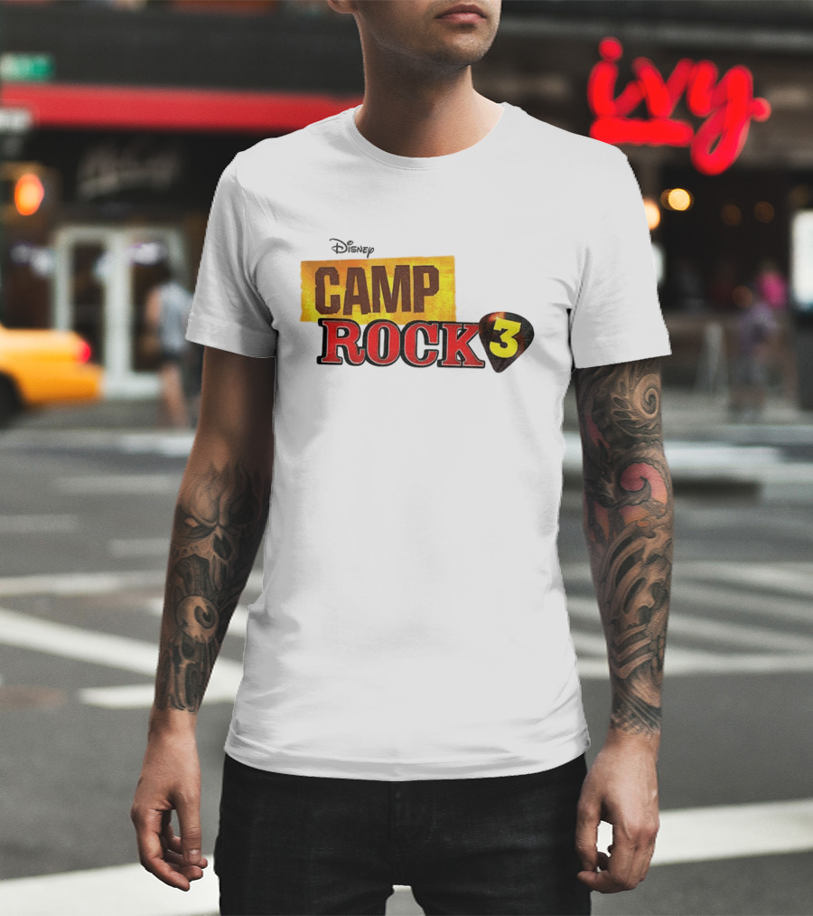 Disney Camp Rock 3 Logo And Guitar Pick T-Shirt