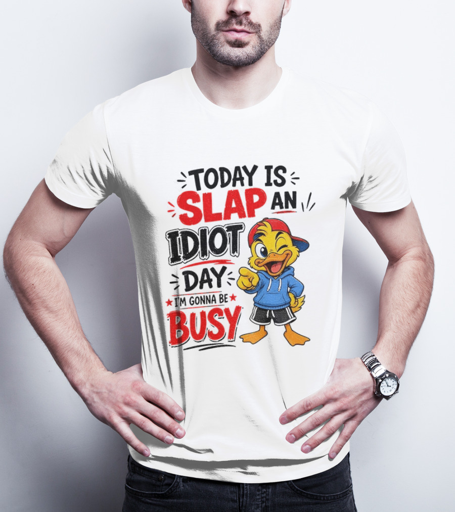 Today Is Slap An Idiot Day Duck I'm Gonna Be Busy T-Shirt