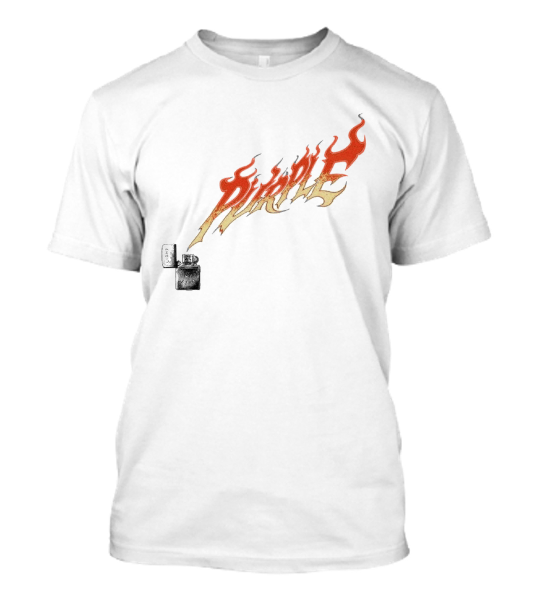 Purple Light My Fire Flame Zippo T-Shirt