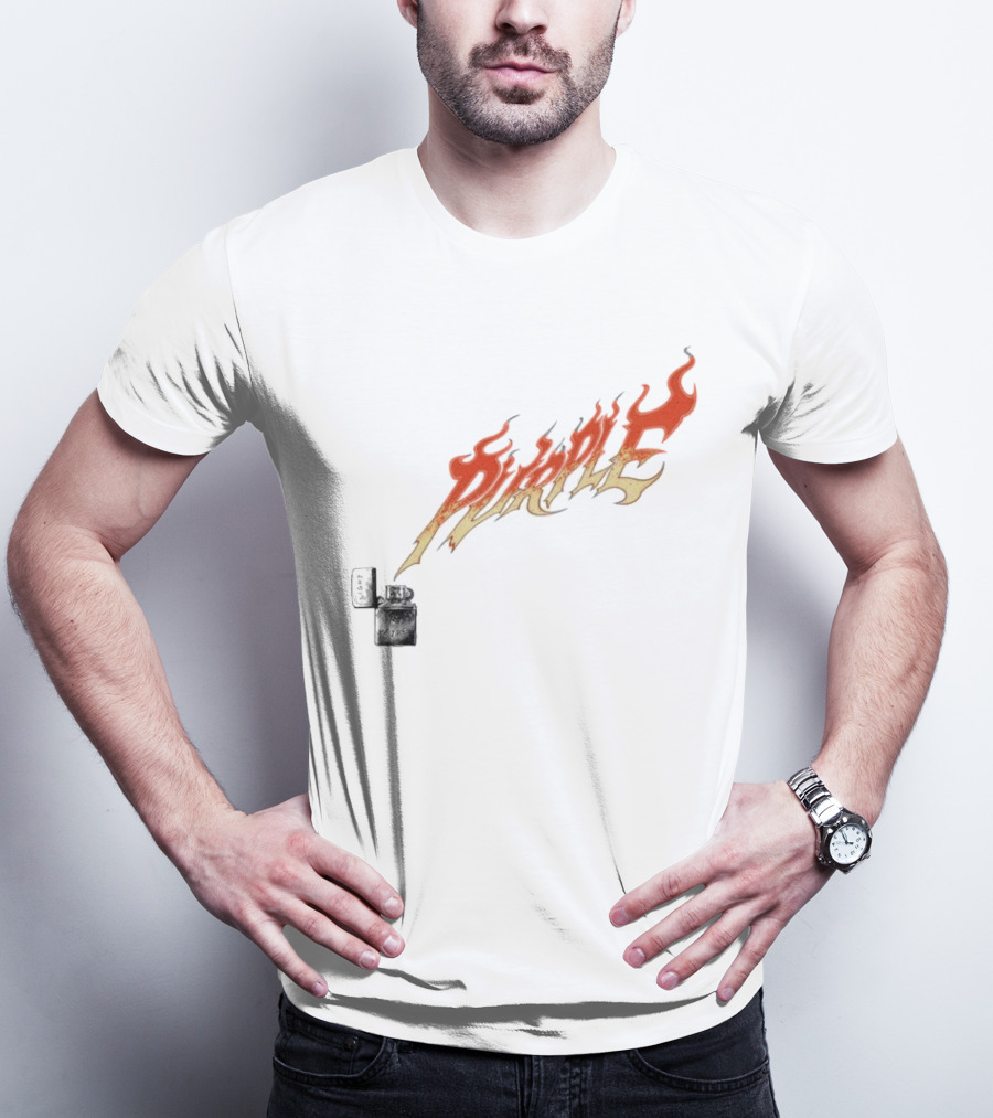 Purple Light My Fire Flame Zippo T-Shirt