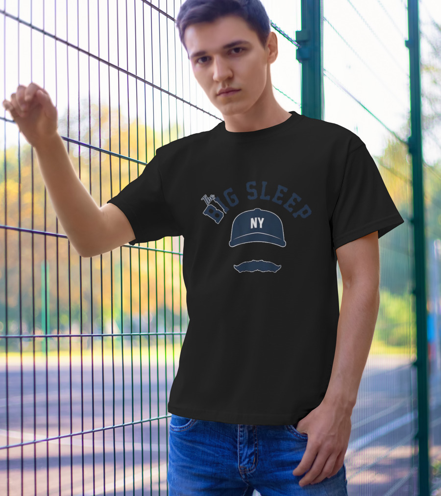 The Big Sleep NY Baseball Cap Moustache T-Shirt