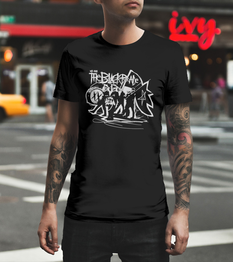 The Black Parade Skeleton Marching Band Drummer Flag Sketch T-Shirt
