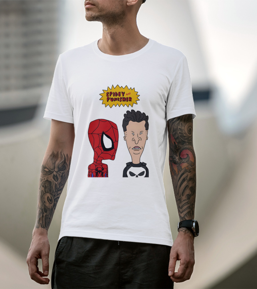 Beavis And Butt Head Spider Man Punisher Parody Marvel Mashup T-Shirt