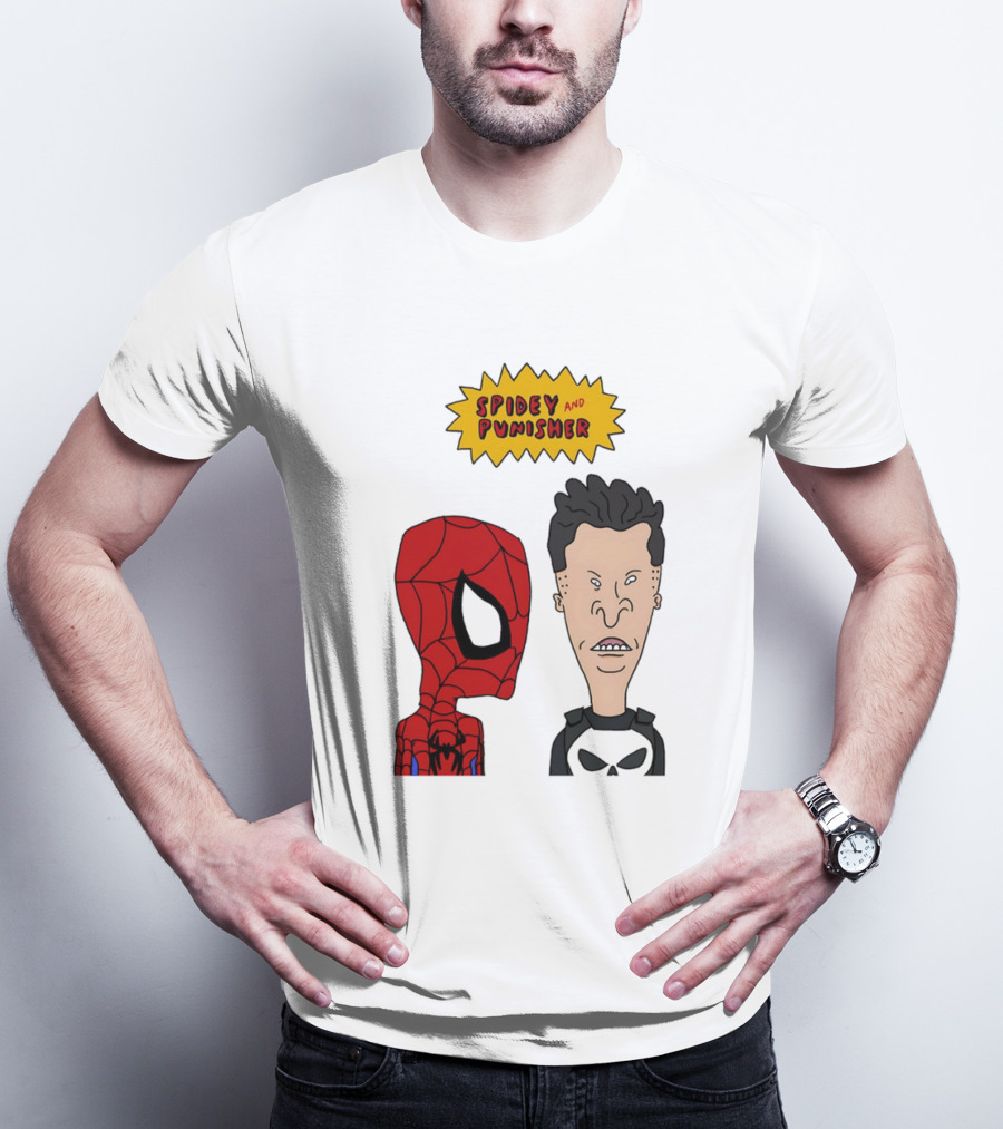 Beavis And Butt Head Spider Man Punisher Parody Marvel Mashup T-Shirt
