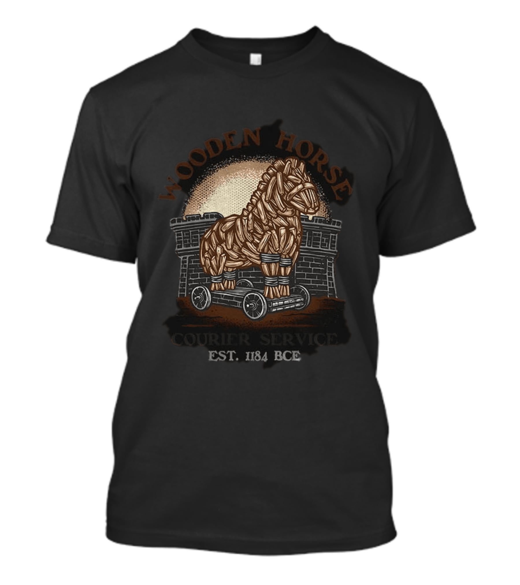 Wooden Horse Courier Service Est. 1184 BCE Trojan Horse T-Shirt