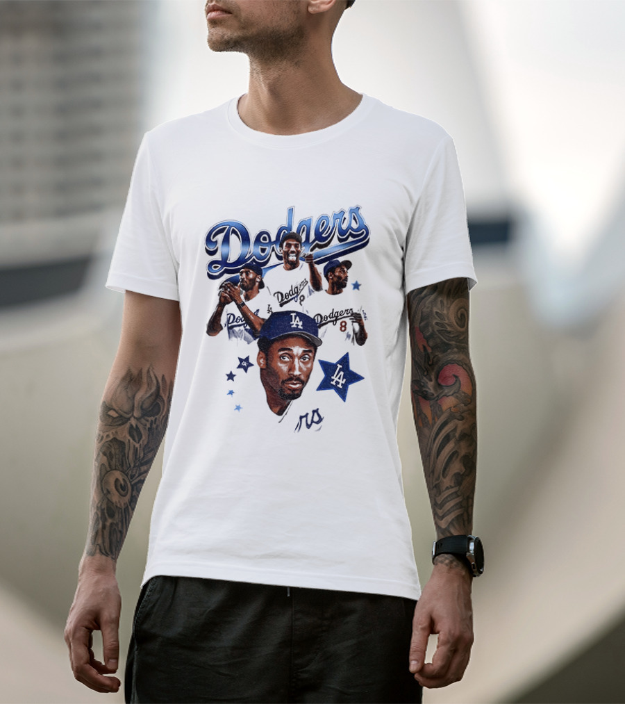 Los Angeles Dodgers Kobe Bryant Tribute Baseball Player Dodgers Jersey White T-Shirt