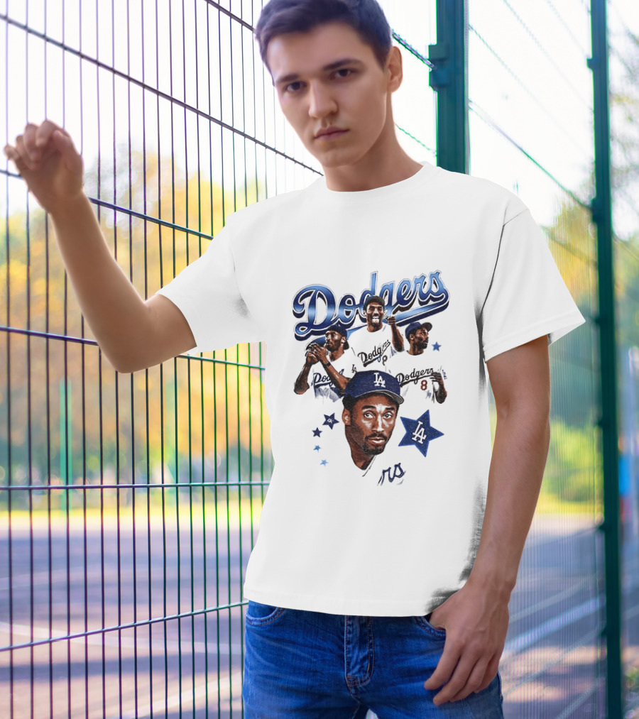 Los Angeles Dodgers Kobe Bryant Tribute Baseball Player Dodgers Jersey White T-Shirt