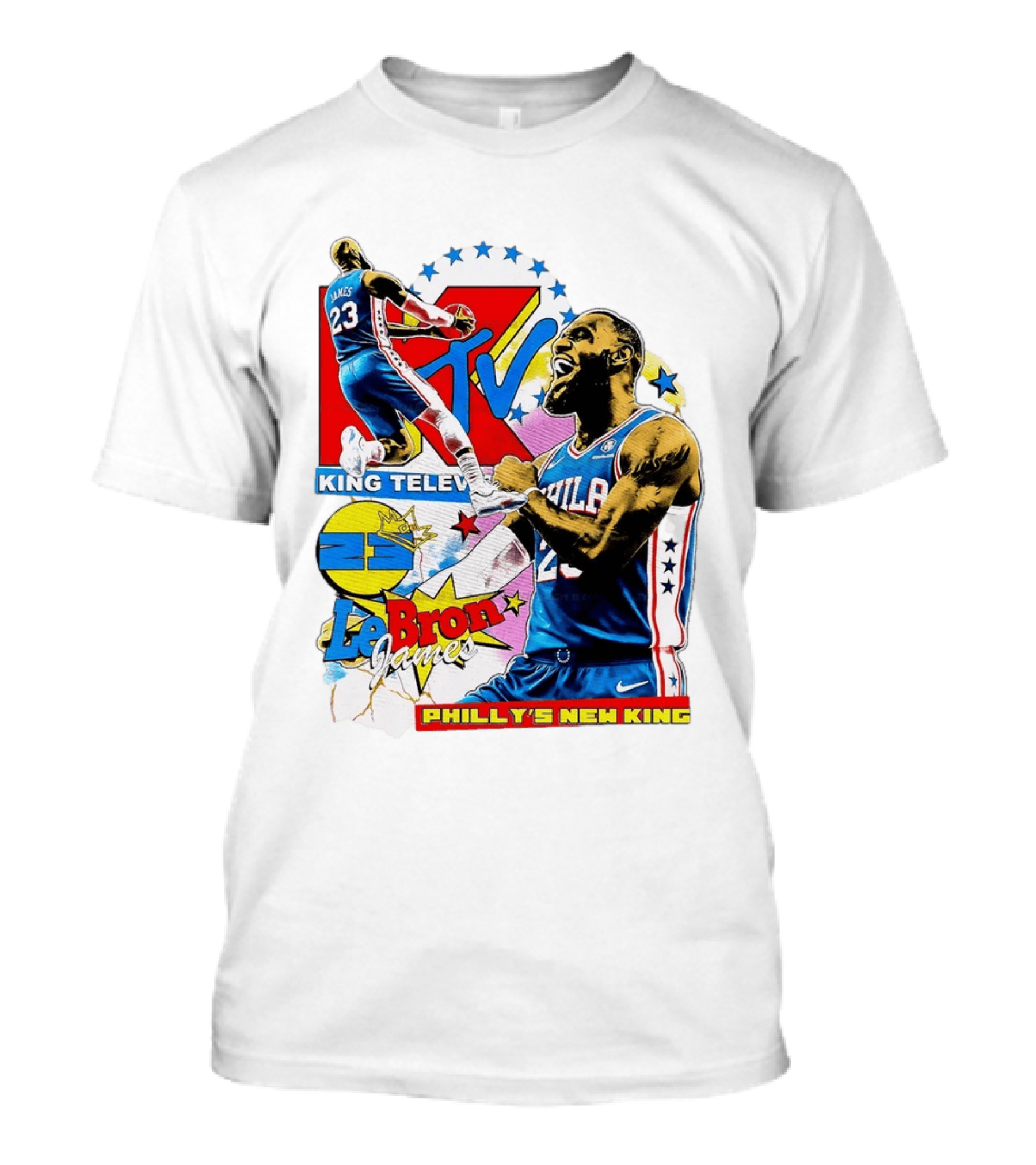 LeBron James MTV King Television Philly's New King Philadelphia 76ers T-Shirt