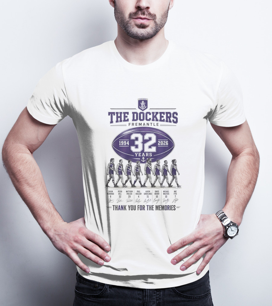 The Dockers Fremantle 1994 2026 32 Years Thank You For The Memories T-Shirt