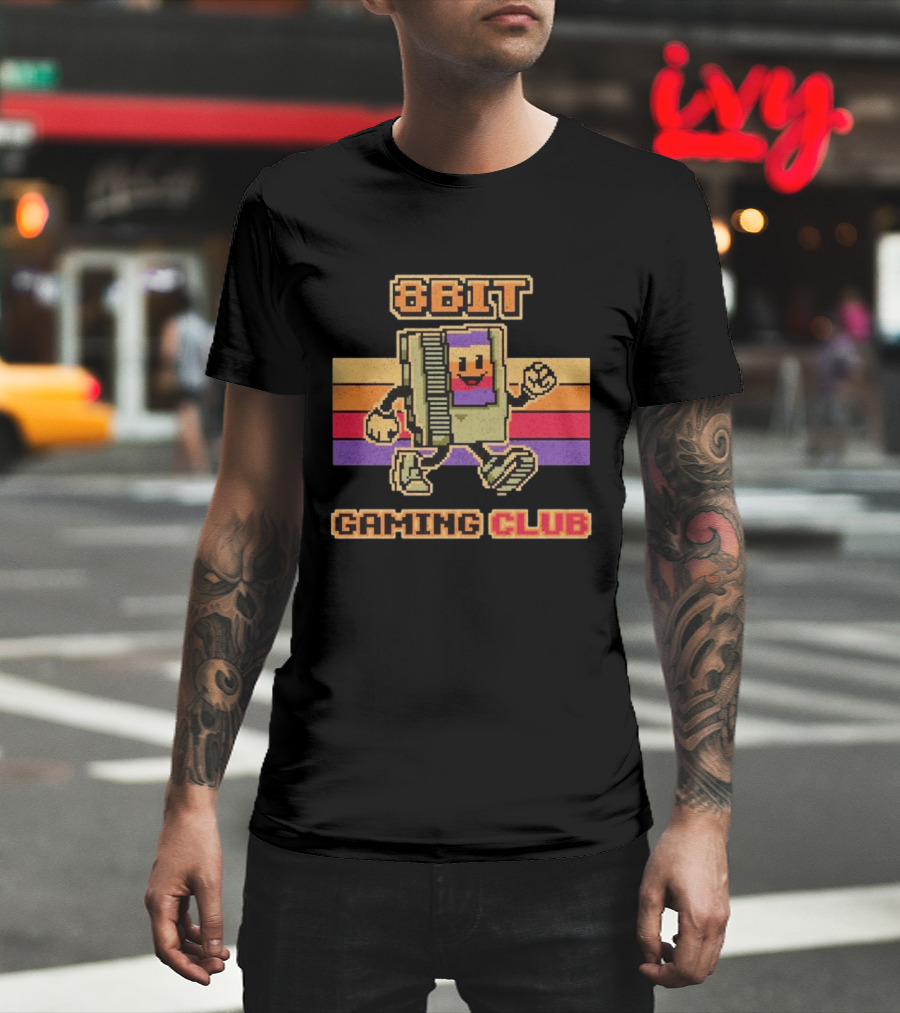 8bit Gaming Club Pixel Cartridge Retro Gamer T-Shirt