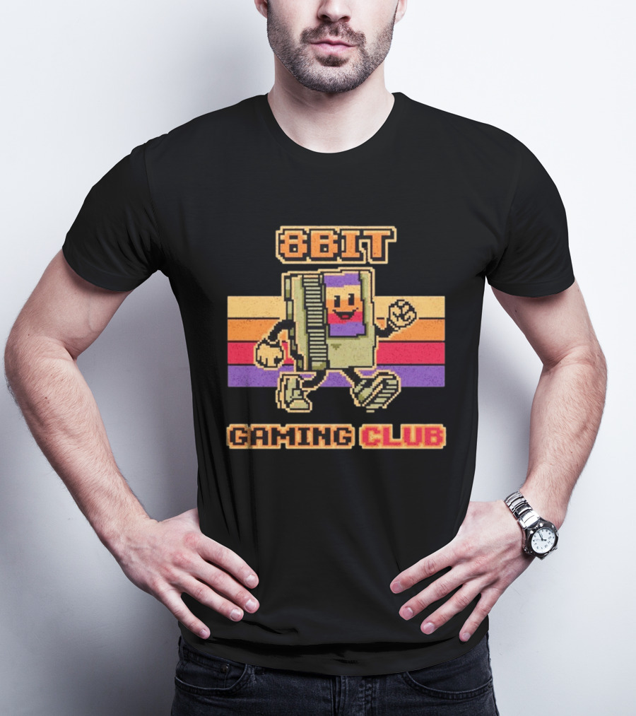 8bit Gaming Club Pixel Cartridge Retro Gamer T-Shirt