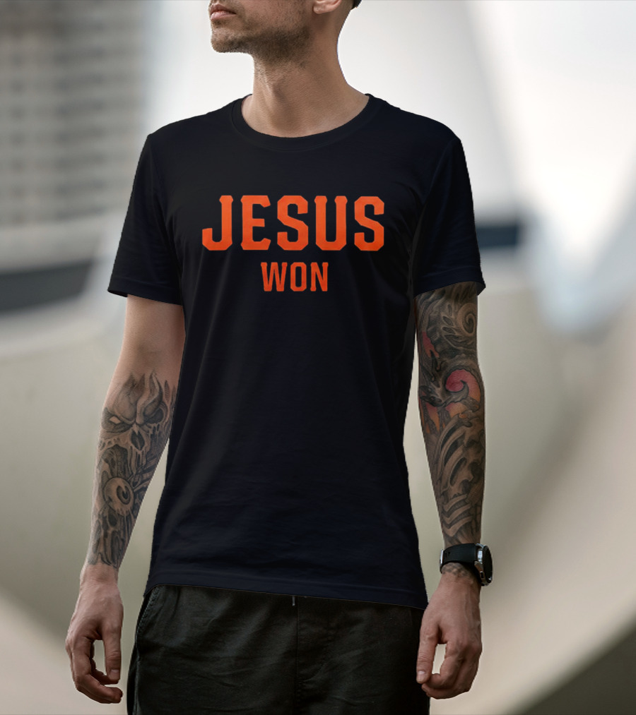 New York Giants 2026 Jesus Won Victory Celebration T-Shirt