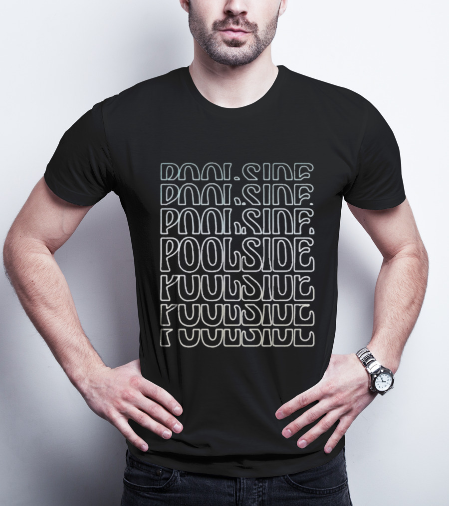 Ambient Inks Poolside Text Pattern Repeated T-Shirt