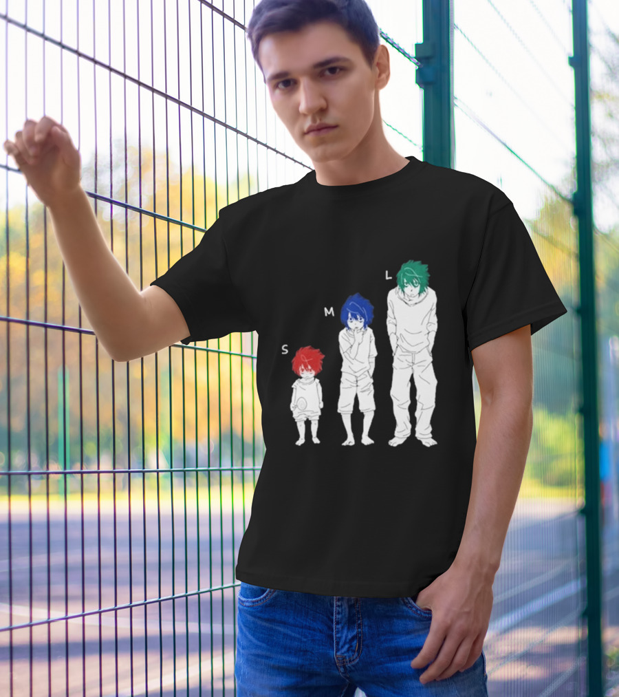 Anime Death Note L Character Evolution Sizes S M L T-Shirt