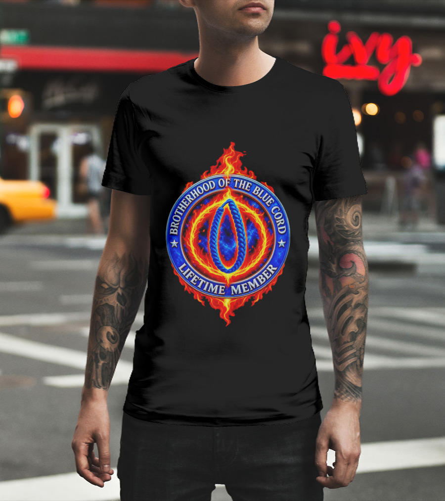 Brotherhood Of The Blue Cord Lifetime Member Fire Ring T-Shirt