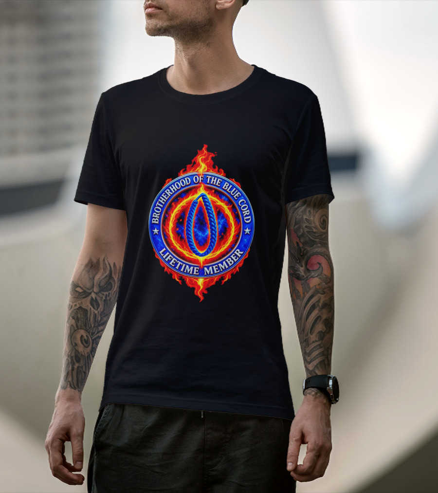 Brotherhood Of The Blue Cord Lifetime Member Fire Ring T-Shirt