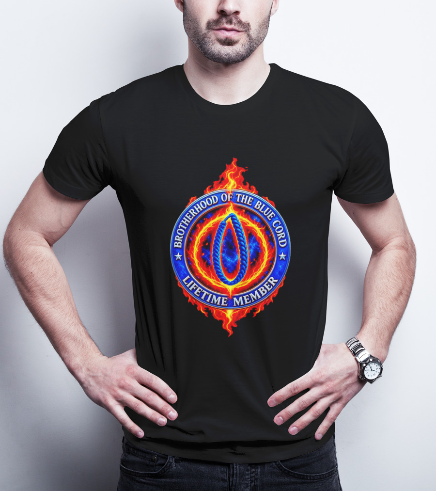 Brotherhood Of The Blue Cord Lifetime Member Fire Ring T-Shirt