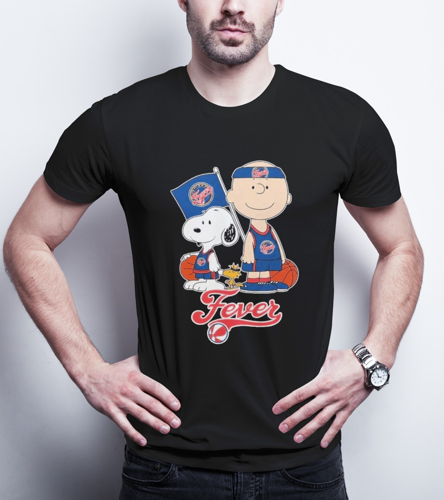Indiana Fever Charlie Brown Snoopy WNBA Basketball Fever T-Shirt