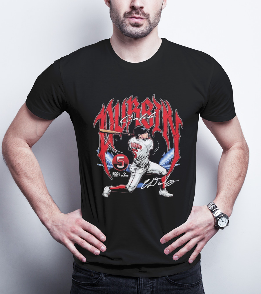 Caleb Durbin 5 Baseball Action Boston Stadium Lights 500 Level Players T-Shirt