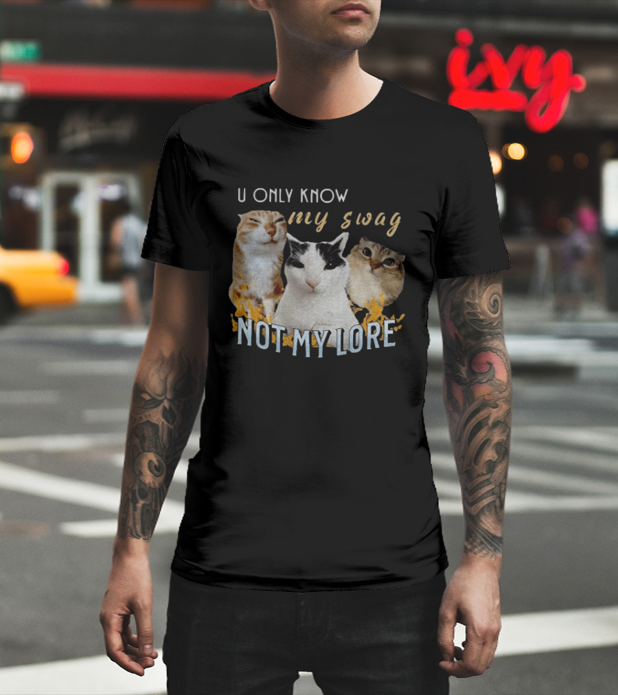 U Only Know My Swag Not My Lore Funny Cat Trio T-Shirt