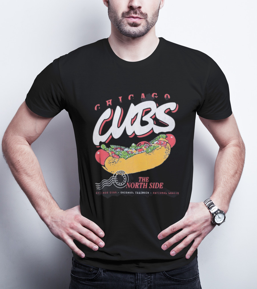 Chicago Cubs The North Side Hot Dog Chicago Illinois National League T-Shirt