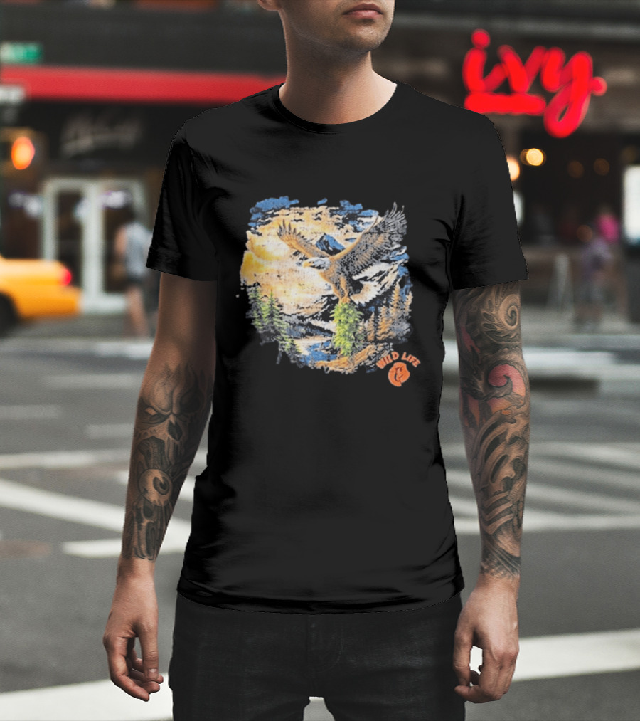 Cookies X Wildlife Soaring Eagle Mountain Scene T-Shirt