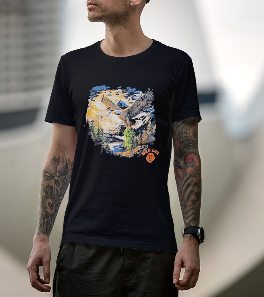 Cookies X Wildlife Soaring Eagle Mountain Scene T-Shirt