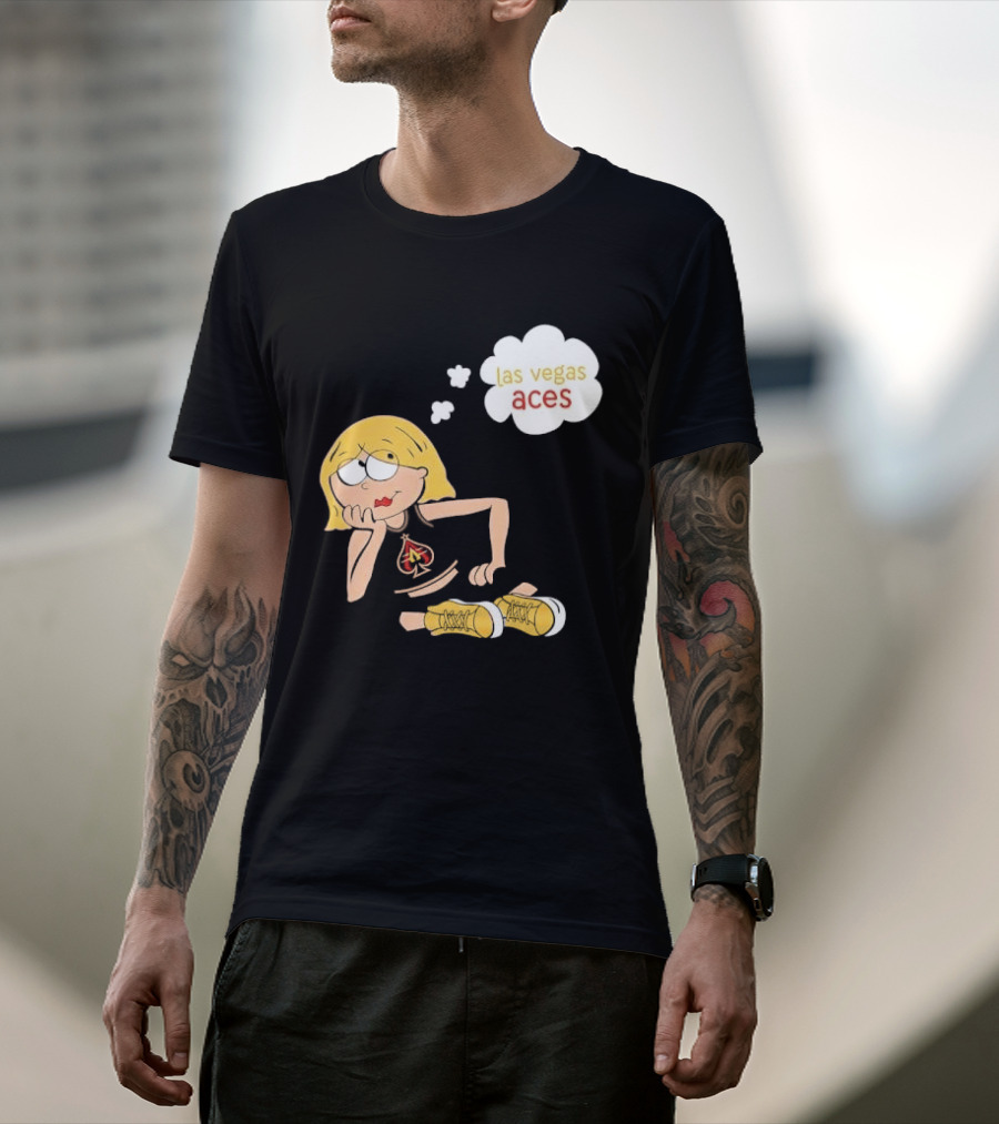 Las Vegas Aces WNBA Blonde Cartoon Girl Thought Bubble T-Shirt