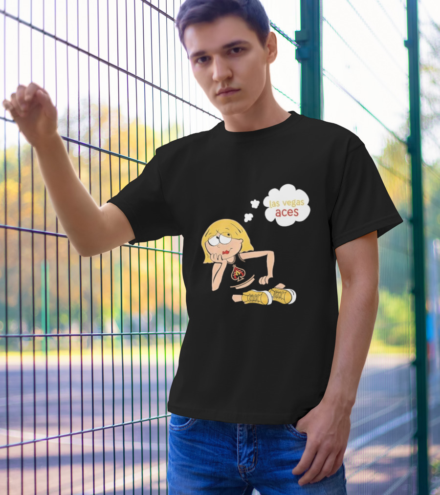 Las Vegas Aces WNBA Blonde Cartoon Girl Thought Bubble T-Shirt