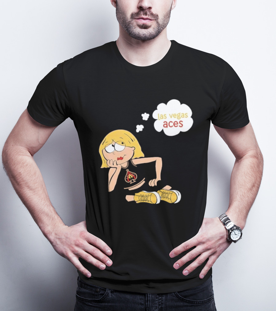 Las Vegas Aces WNBA Blonde Cartoon Girl Thought Bubble T-Shirt