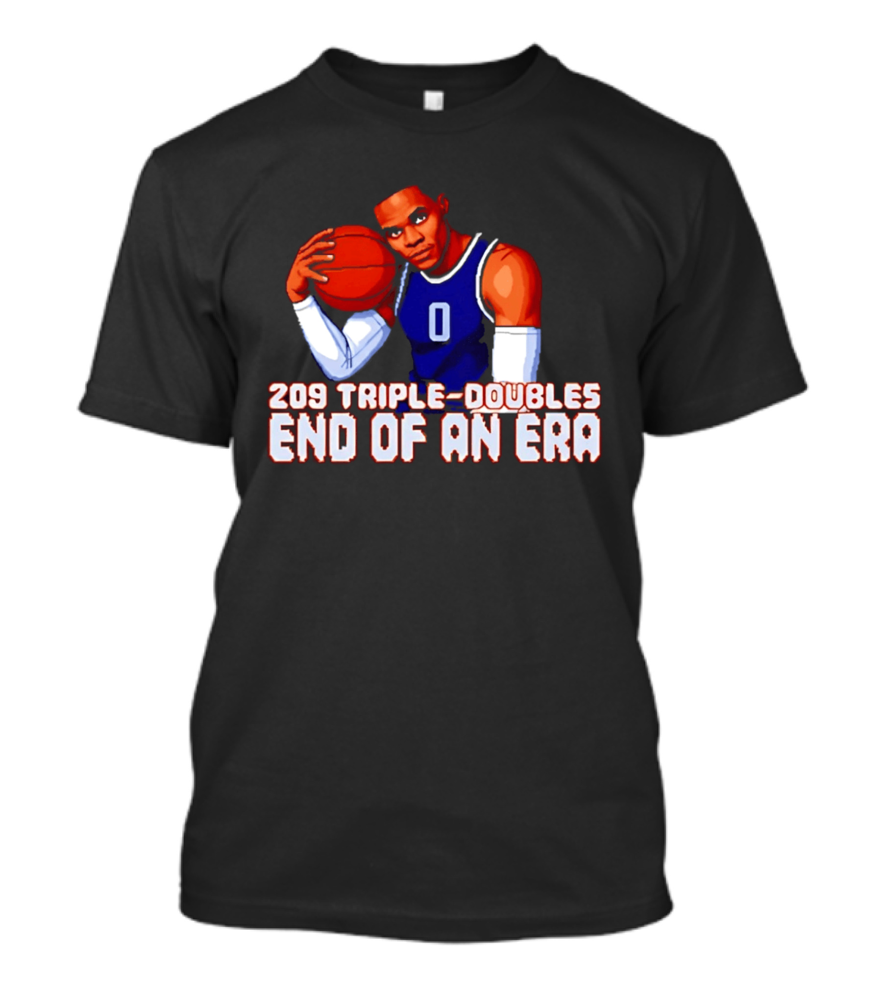 Russell Westbrook 209 Triple Doubles End Of An Era Basketball Legend Pixel T-Shirt