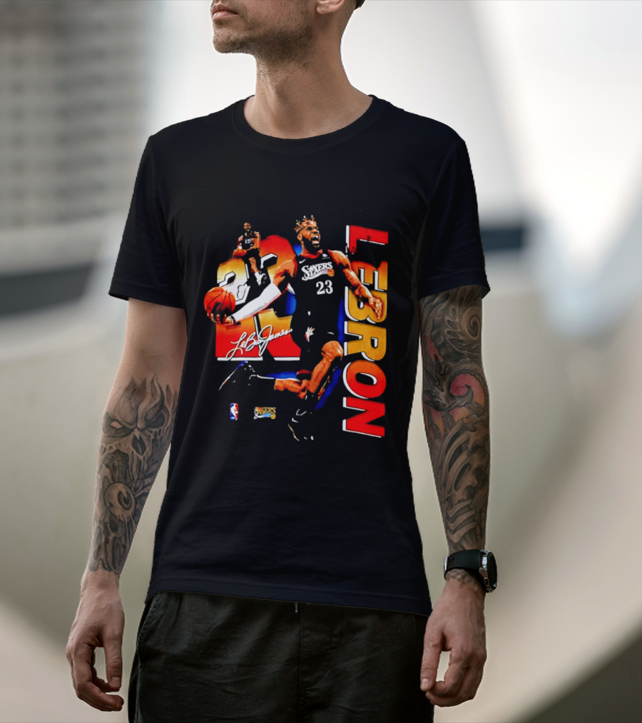 LeBron James 23 Sixers NBA Bootleg Philadelphia 76ers T-Shirt