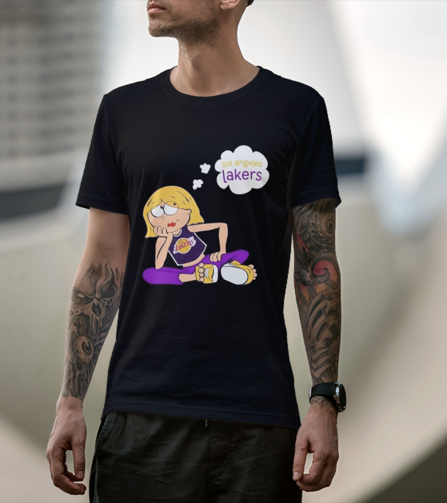 Los Angeles Lakers Cartoon Girl Daydreaming Thought Bubble T-Shirt