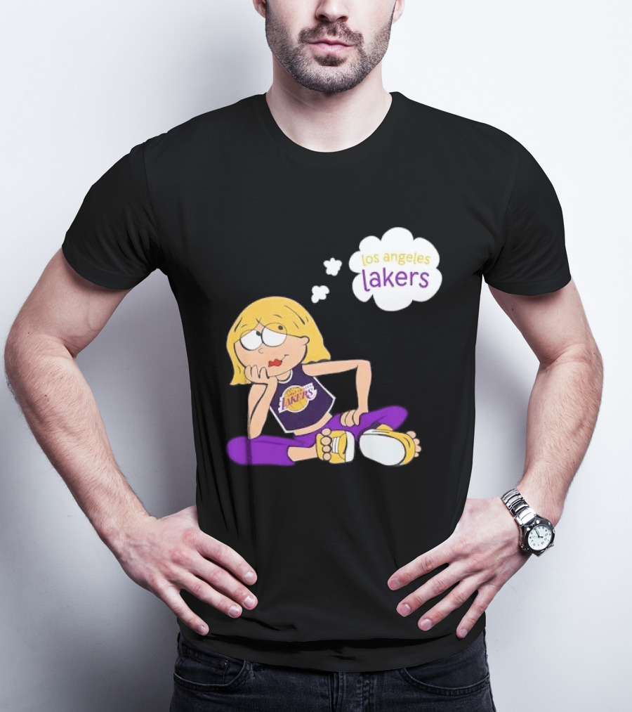 Los Angeles Lakers Cartoon Girl Daydreaming Thought Bubble T-Shirt
