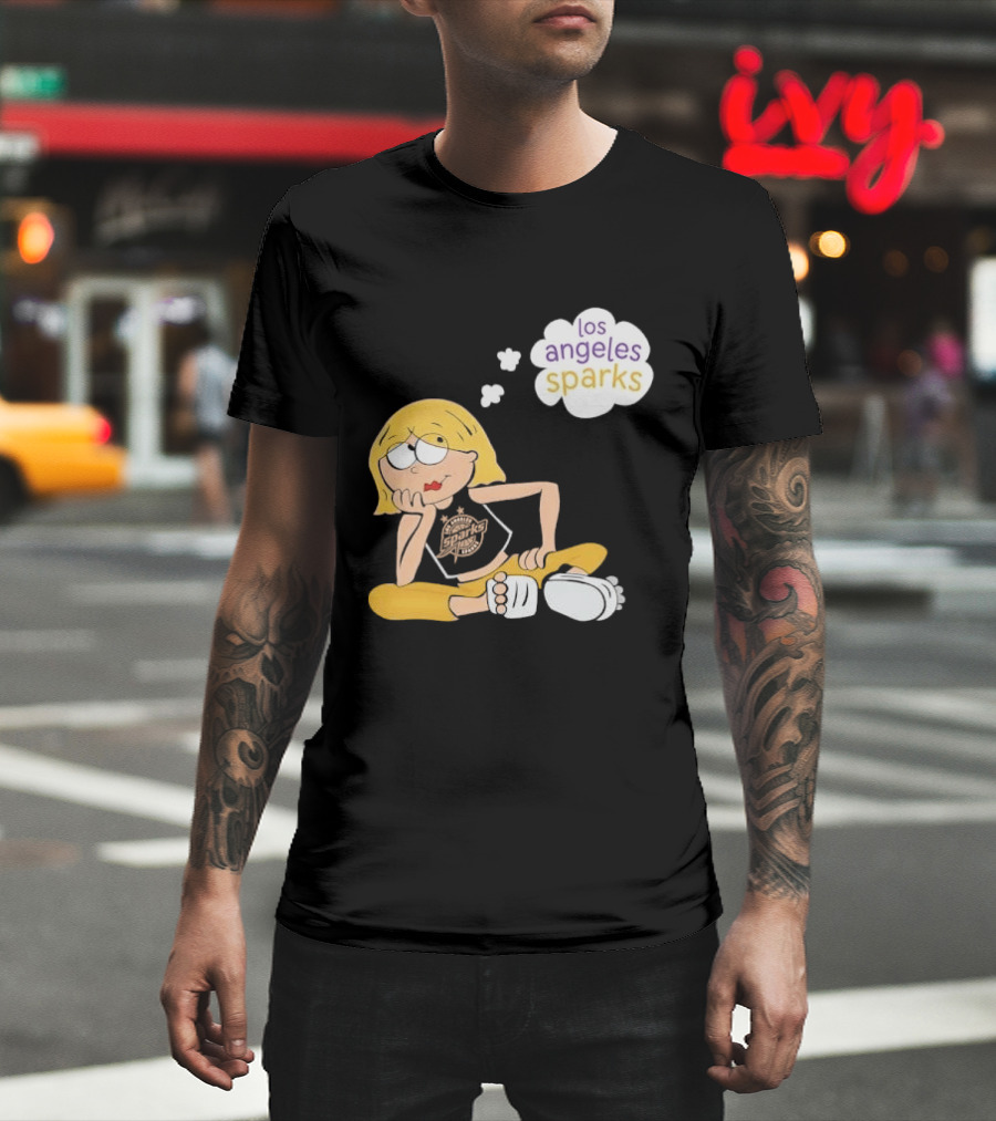 Los Angeles Sparks WNBA Blonde Girl With Astronaut Thought Bubble T-Shirt