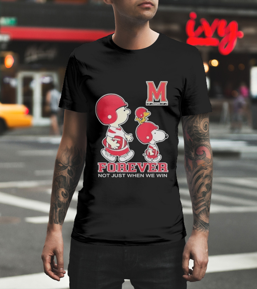 Charlie Brown And Snoopy Forever Loyalty Maryland Terrapins Fan T-Shirt